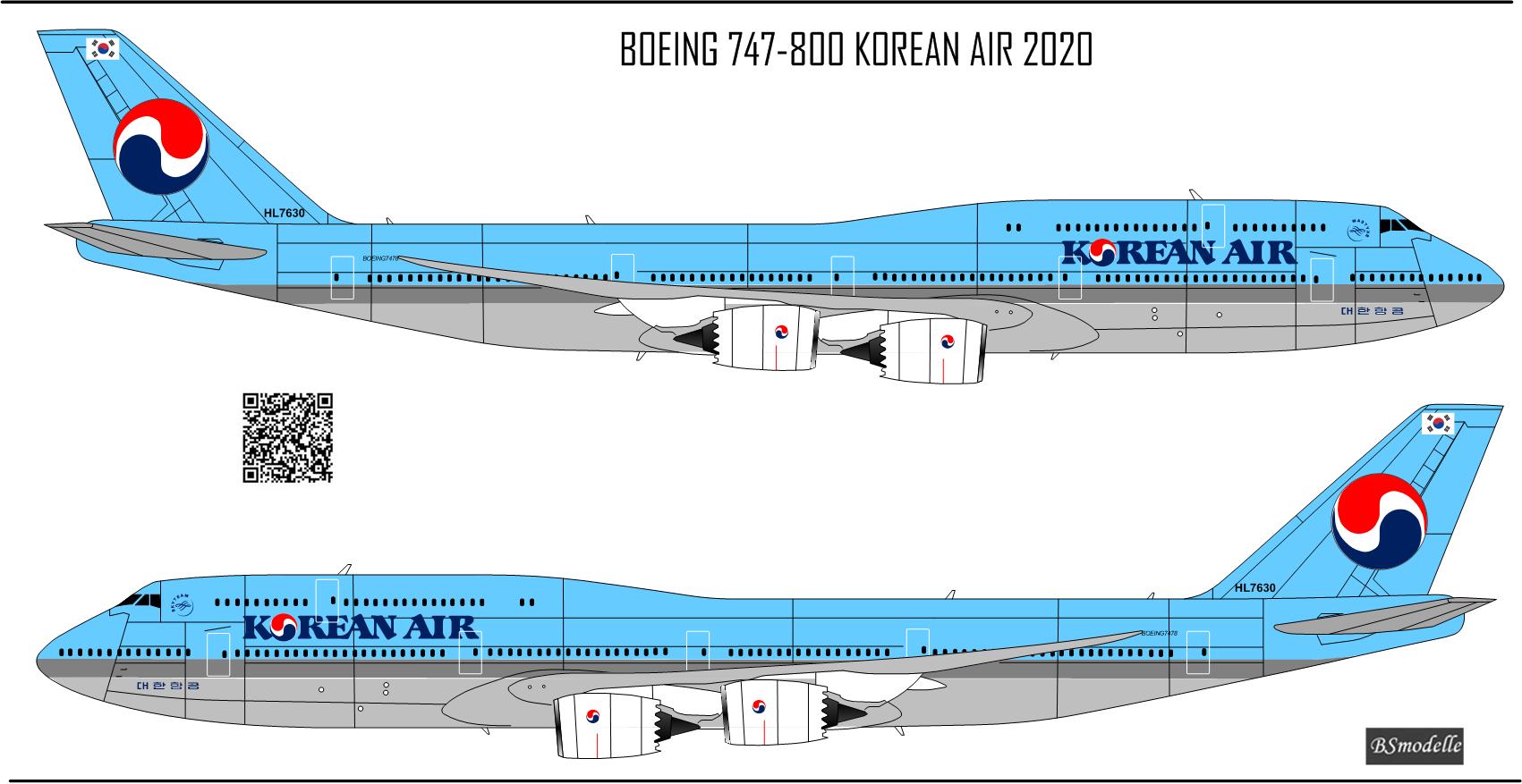 Boeing 747 800 KOREAN AIR decal 1\144