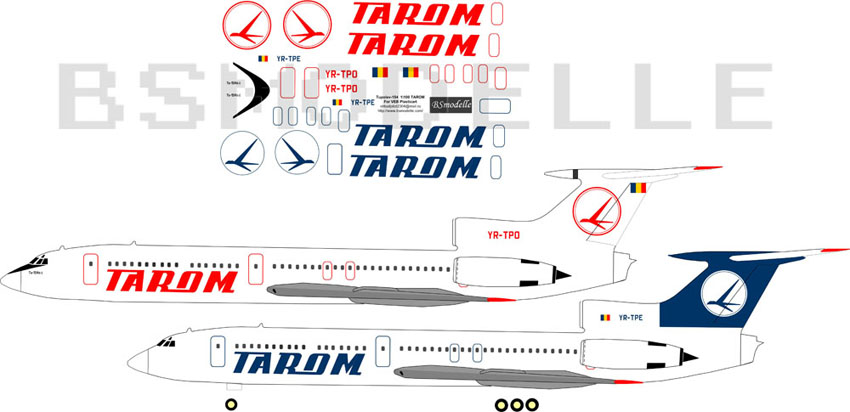 Tupolev Tu-154 Tarom decal 1\144