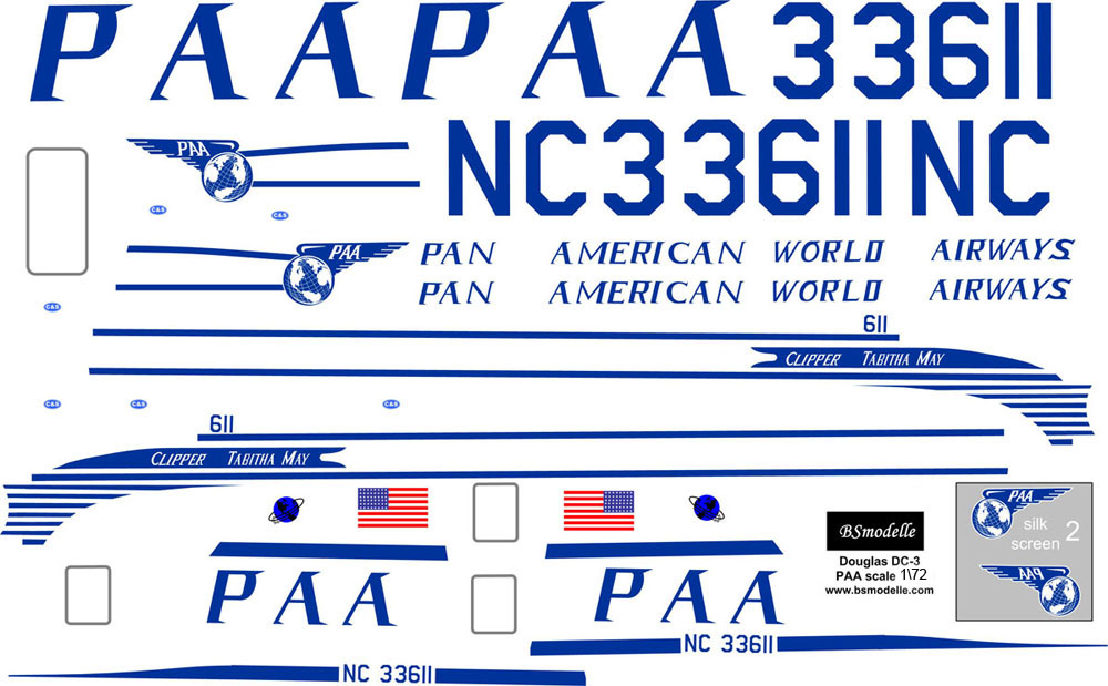 Douglas DC-3 PAA decal 1\72