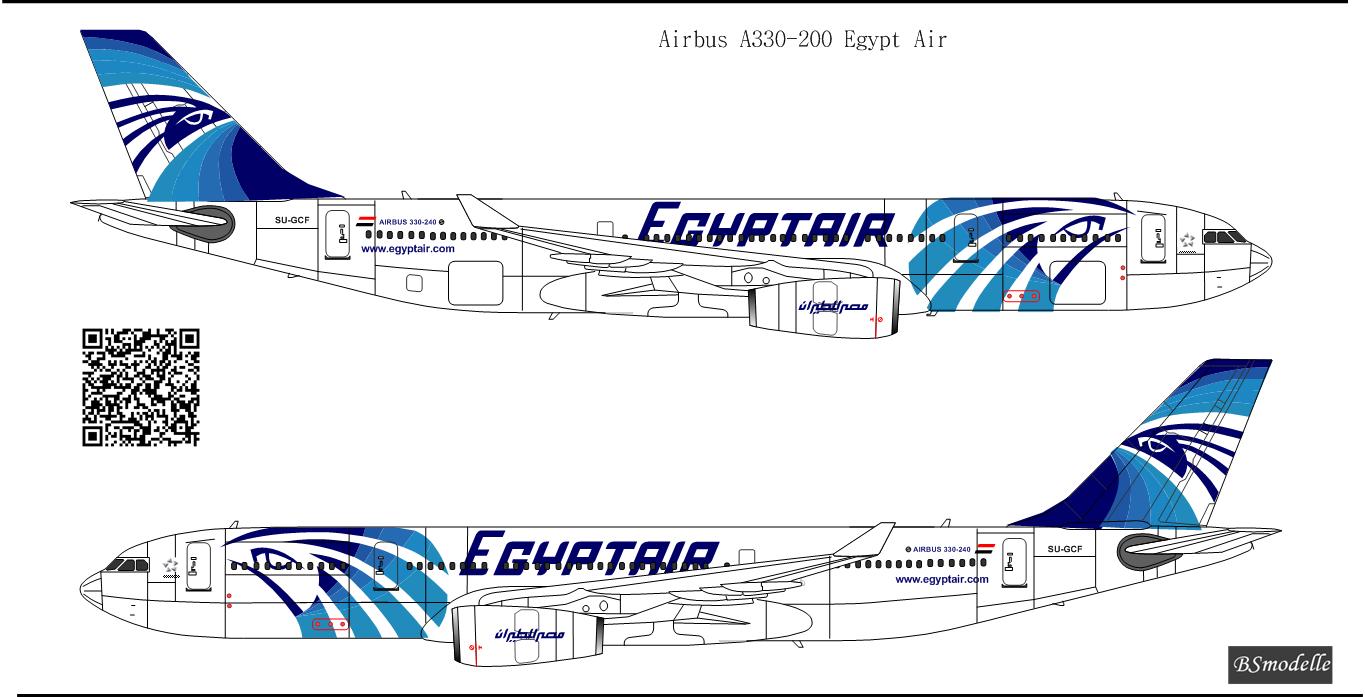 Airbus A330 Egypt Air decal 1\144
